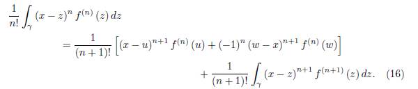An identity of Fink type for the integral of analytic complex functions ...