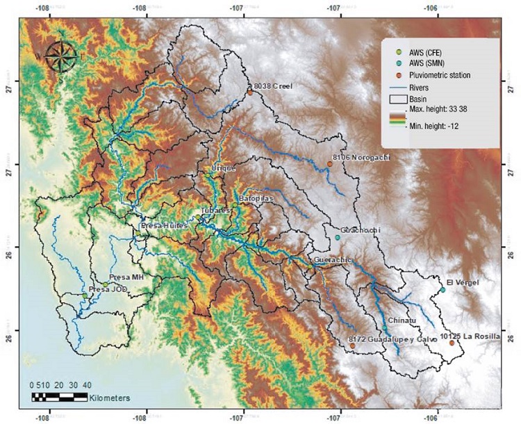 Hourly hydrologic modeling in the upper basin of the Fuerte River ...